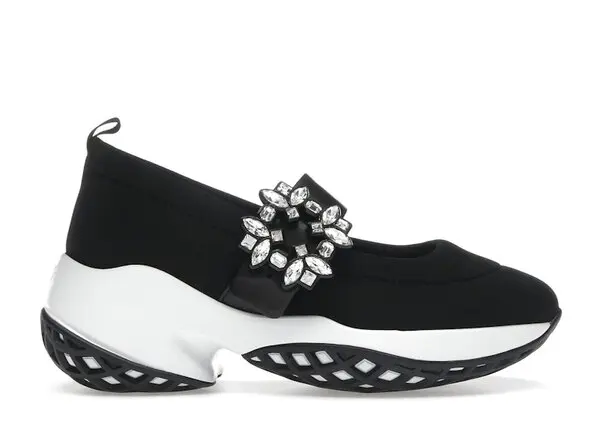ROGER VIVIER Viv' Run Babies Sneakers With Crystal Buckle - Black