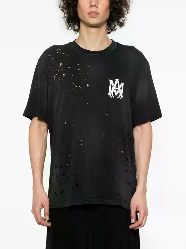 Amiri Distressed Logo-print T-shirt