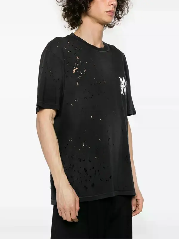 Amiri Distressed Logo-print T-shirt