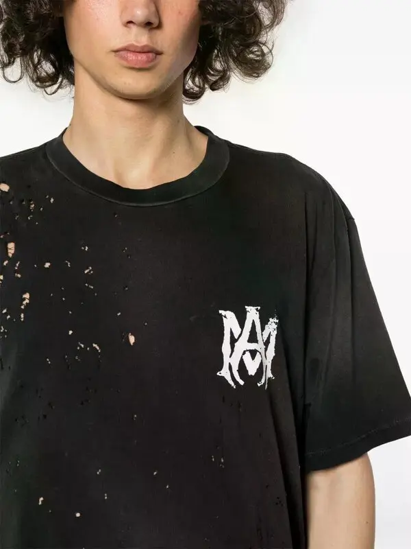 Amiri Distressed Logo-print T-shirt