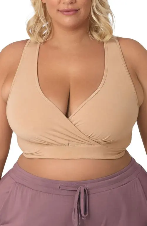 KINDRED BRAVELY Busty French Terry Racerback Nursing & Sleep Brafits Sizes 30e-46h - Beige
