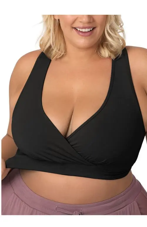 KINDRED BRAVELY Busty French Terry Racerback Nursing & Sleep Brafits Sizes 30e-46h - Black