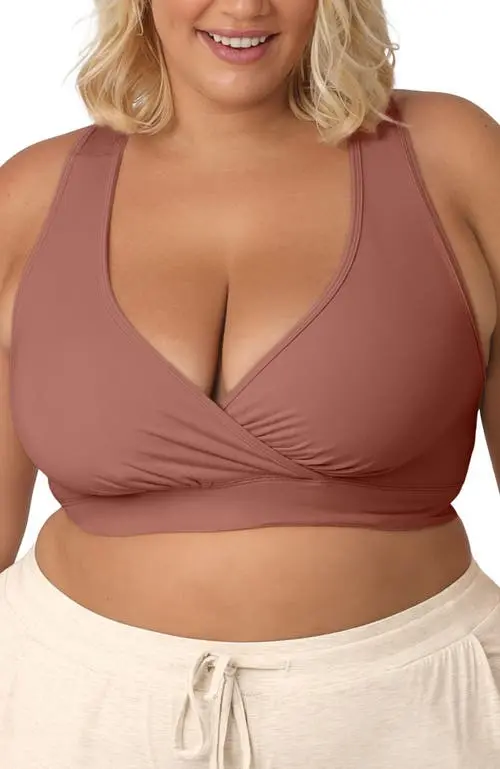 KINDRED BRAVELY Busty French Terry Racerback Nursing & Sleep Brafits Sizes 30e-46h - Redwood