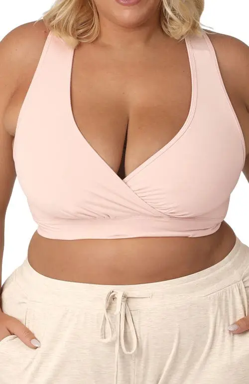 KINDRED BRAVELY Busty French Terry Racerback Nursing & Sleep Brafits Sizes 30e-46h - Soft Pink