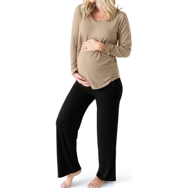 KINDRED BRAVELY Maternity & Nursing Long Sleeve T-shirt - Wheat