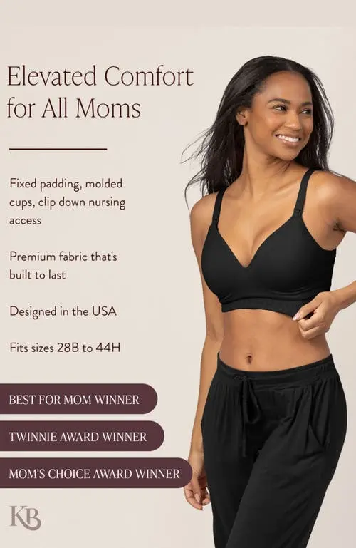 KINDRED BRAVELY Sublime Contour Maternity & Nursing Bra-sizing Available From B-d Cup - Black