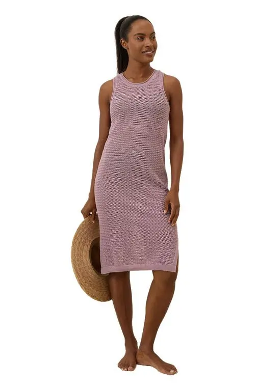 PACT Beachside Linen Crochet Cover-up Made With Organic Cotton - Lavender Haze