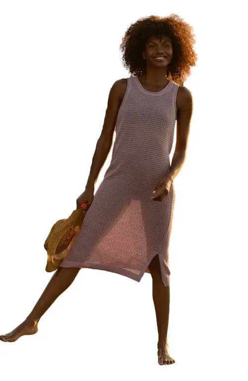 PACT Beachside Linen Crochet Cover-up Made With Organic Cotton - Lavender Haze