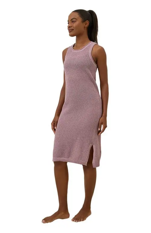 PACT Beachside Linen Crochet Cover-up Made With Organic Cotton - Lavender Haze