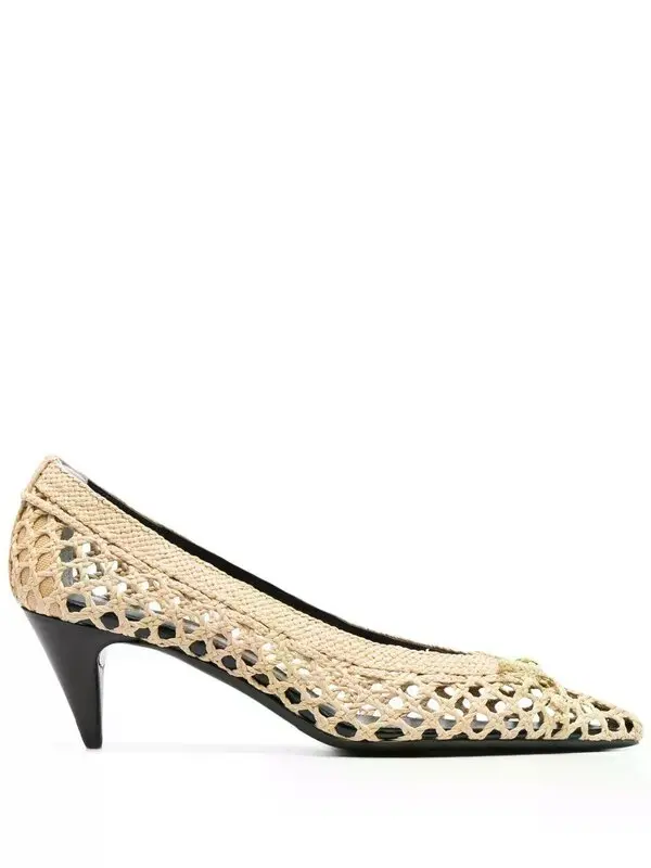 Saint Laurent Raffia Pointed Pumps
