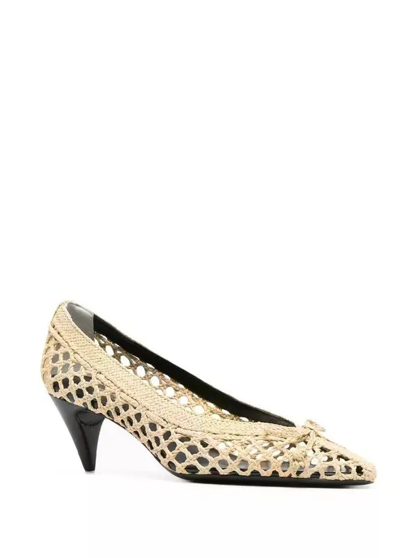 Saint Laurent Raffia Pointed Pumps