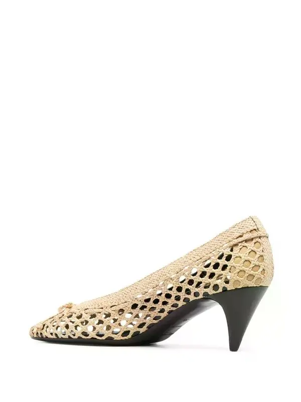 Saint Laurent Raffia Pointed Pumps