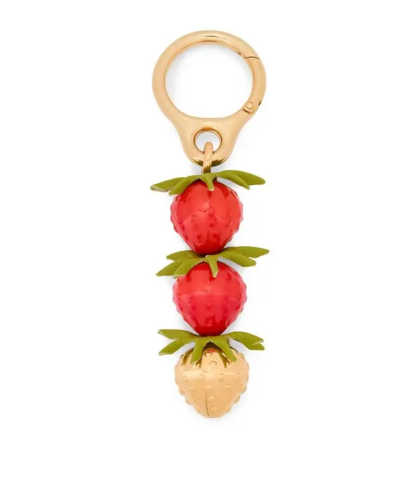 Loewe Calfskin Strawberry Bag Charm - Red