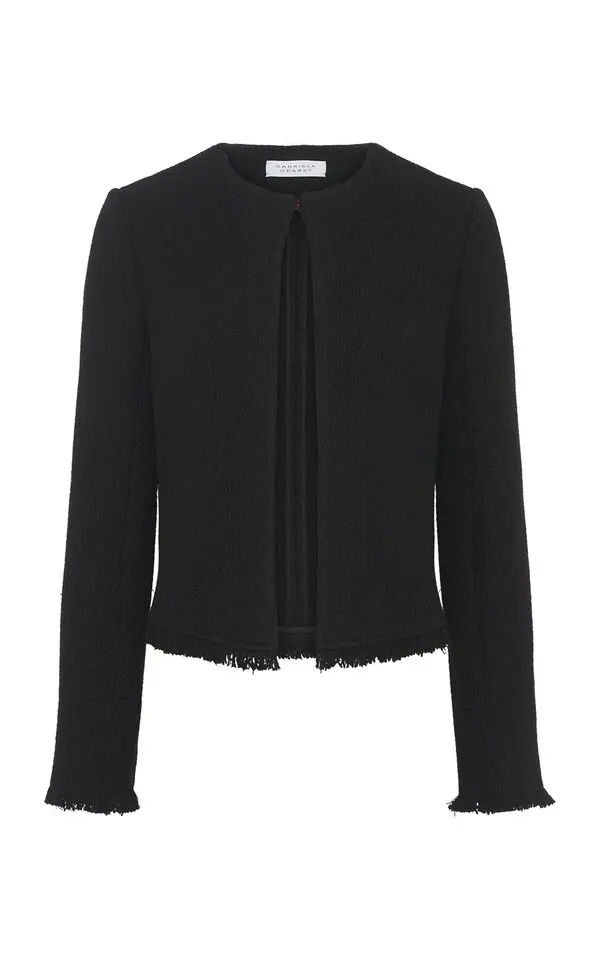 Gabriela Hearst Normand Wool-cashmere Cropped Jacket - Black
