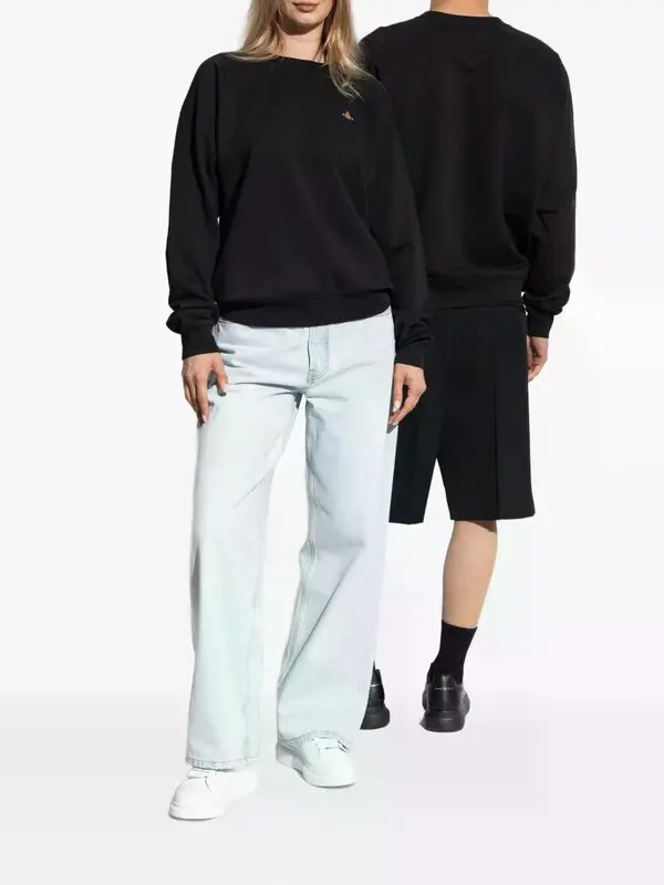 VIVIENNE WESTWOOD Crew-neck Embroidered Sweatshirt - Black