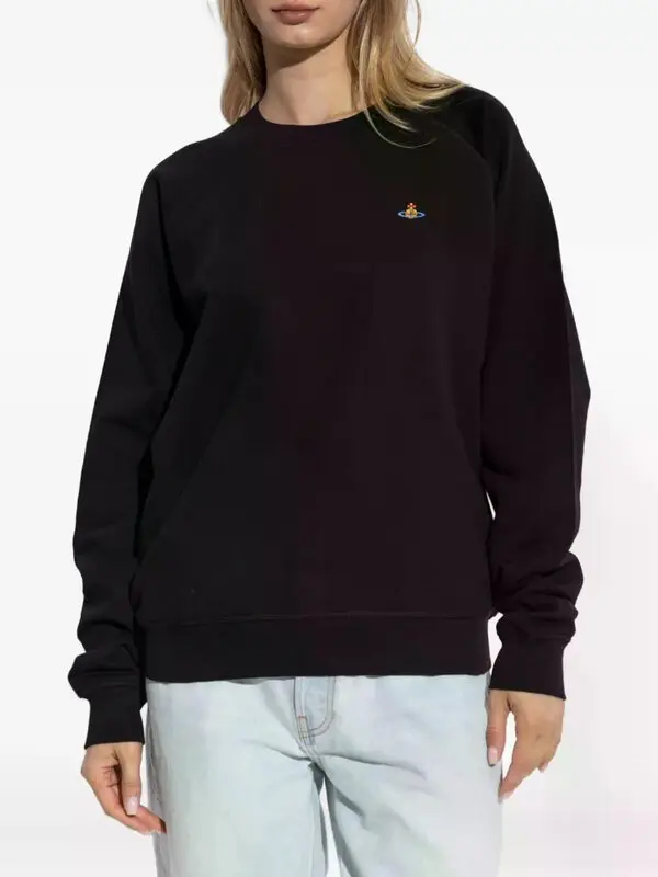 VIVIENNE WESTWOOD Crew-neck Embroidered Sweatshirt - Black