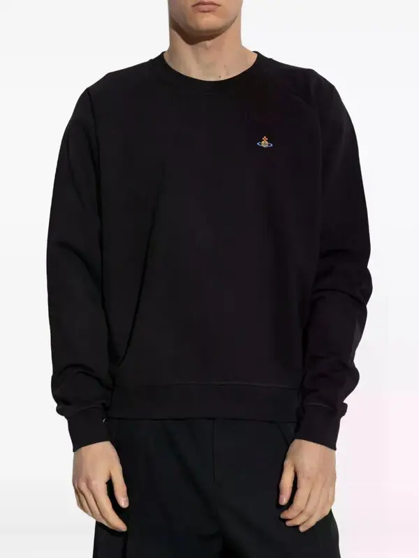 VIVIENNE WESTWOOD Crew-neck Embroidered Sweatshirt - Black
