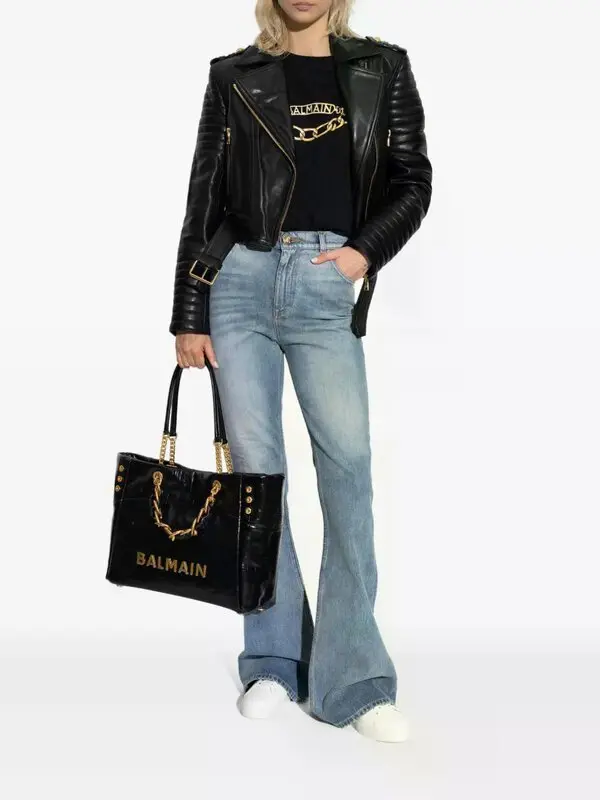 Balmain Leather Biker Jacket