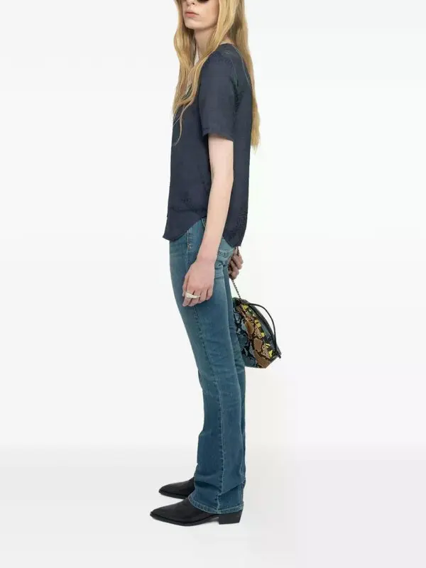 Zadig&Voltaire Lace-up V-neck T-shirt - Blue