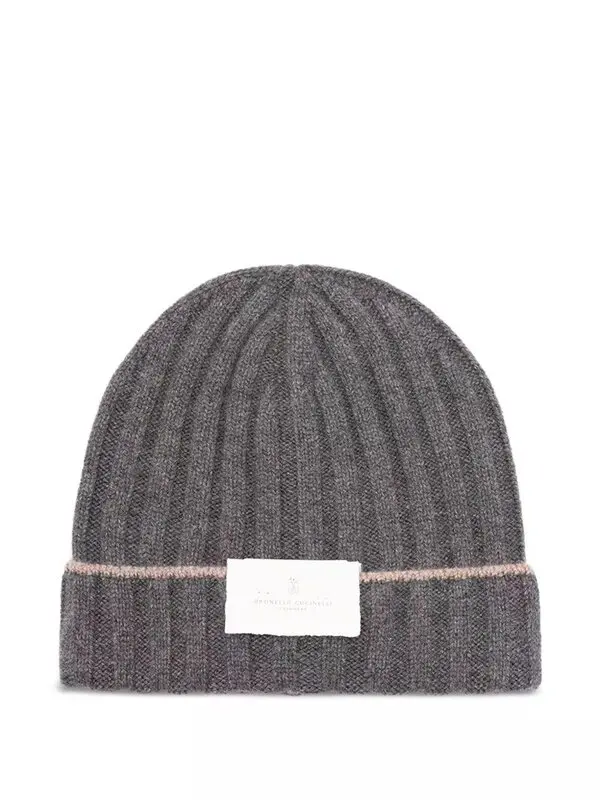 Brunello Cucinelli Ribbed-knit Beanie - Grey