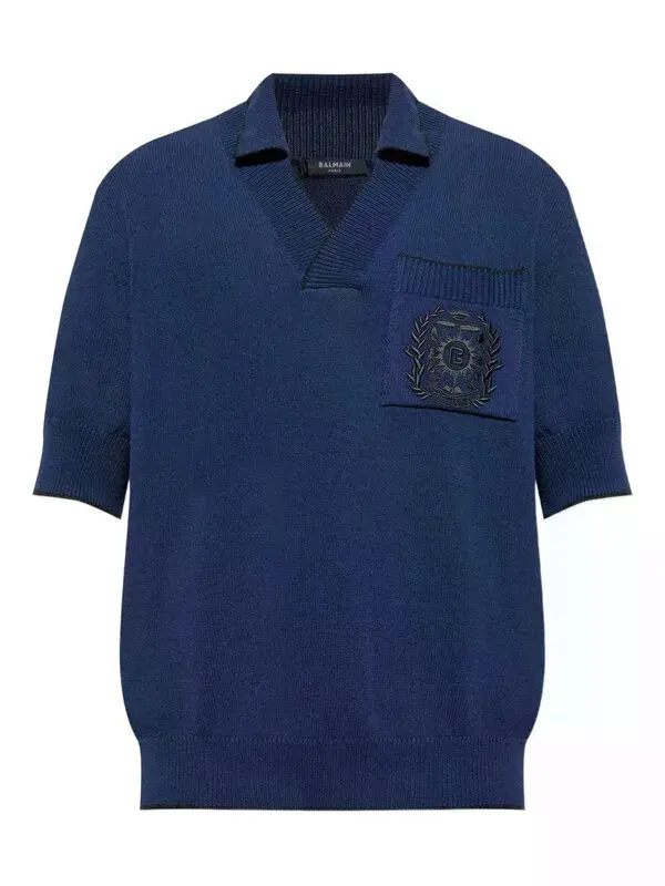 Balmain Polo-collar T-shirt - Blue