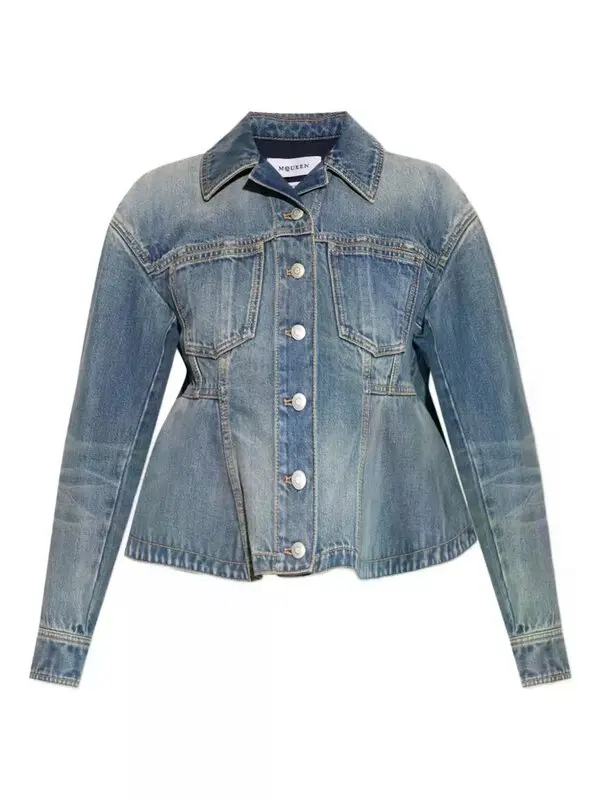Alexander McQueen Button-up Denim Jacket - Blue