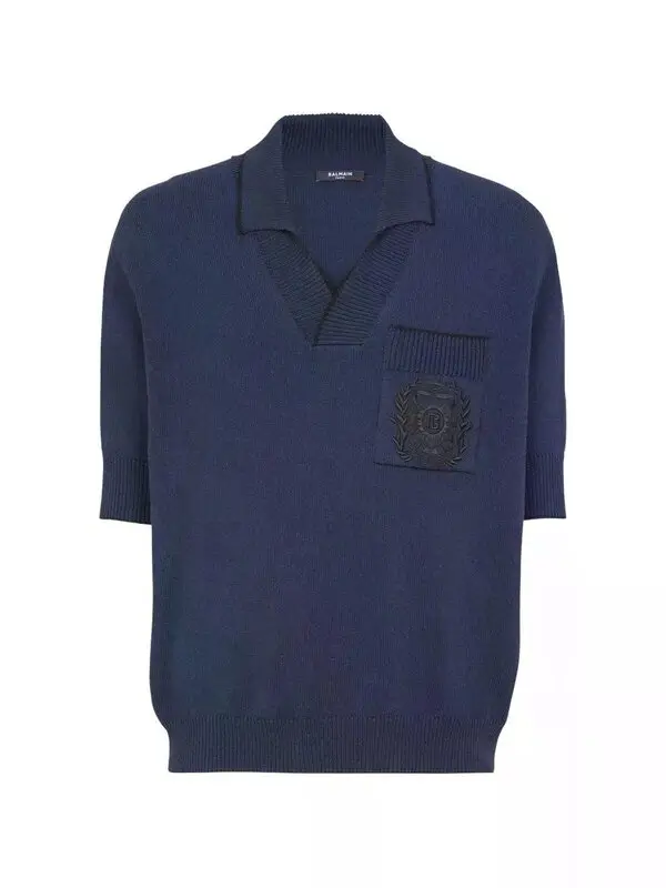 Balmain Polo-collar T-shirt - Blue
