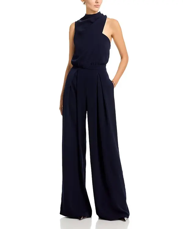 Black Halo Floella Wide Leg Jumpsuit - Navy