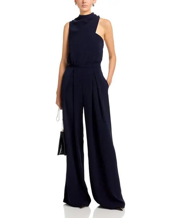 Black Halo Floella Wide-leg Jumpsuit - Navy
