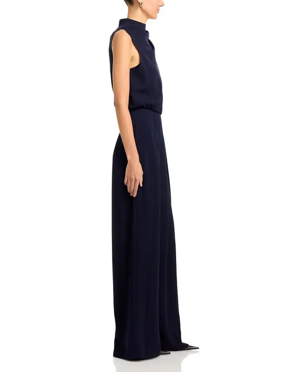 Black Halo Floella Wide-leg Jumpsuit - Navy