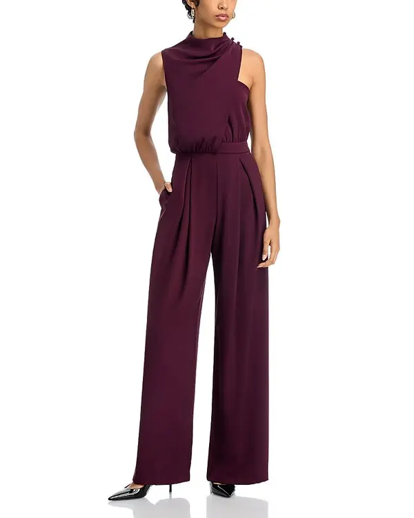 Black Halo Floella Wide Leg Jumpsuit - Oxblood