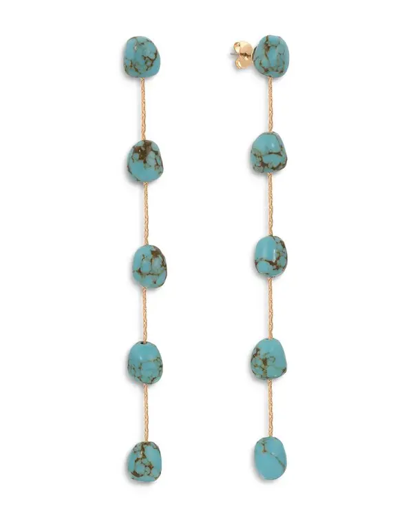 Ettika Turquoise Linear Drop Earrings