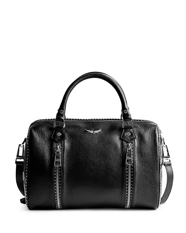 Zadig&Voltaire Sunny Medium Leather Bowling Bag - Black