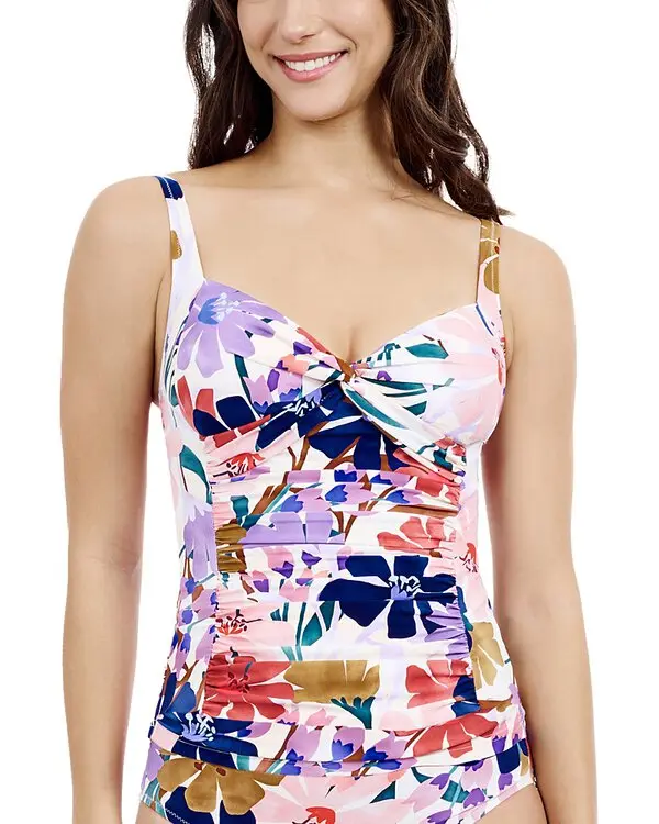 GOTTEX Melody Printed Sweetheart Twist Front Tankini - Multi
