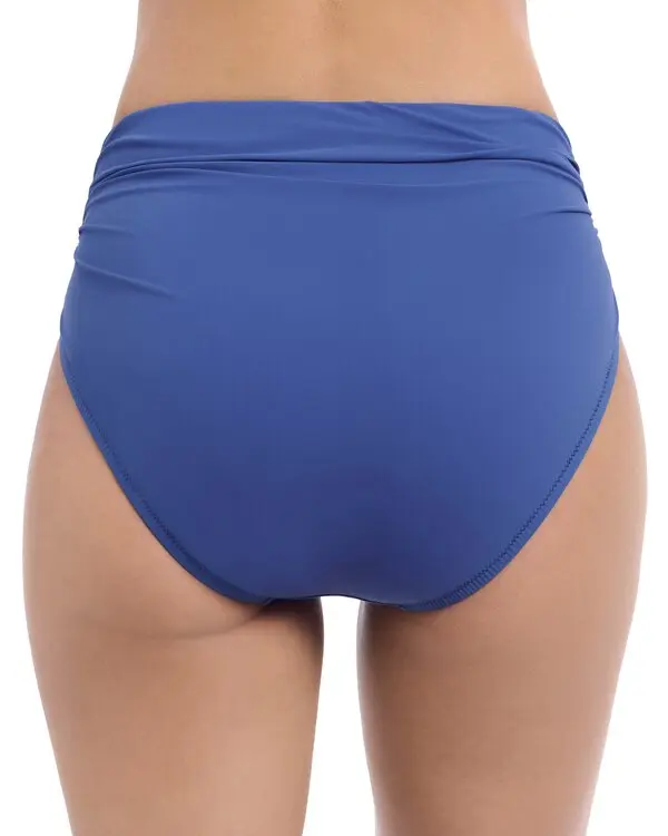 GOTTEX Shirred Mid-rise Bikini Bottom - Denim