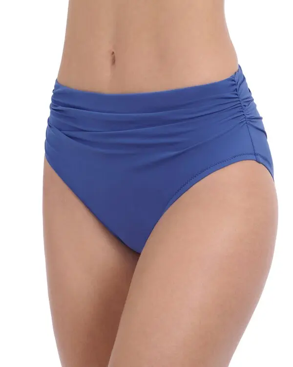 GOTTEX Shirred Mid-rise Bikini Bottom - Denim