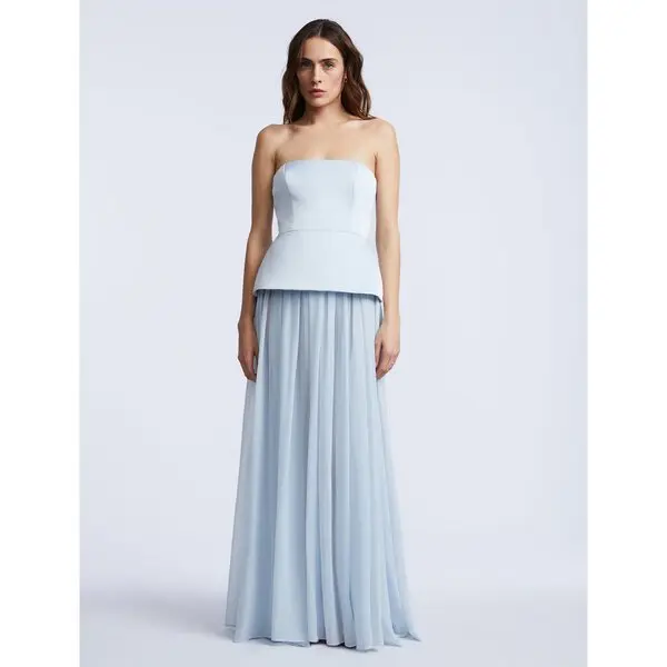 Bcbgmaxazria Strapless Peplum Gown