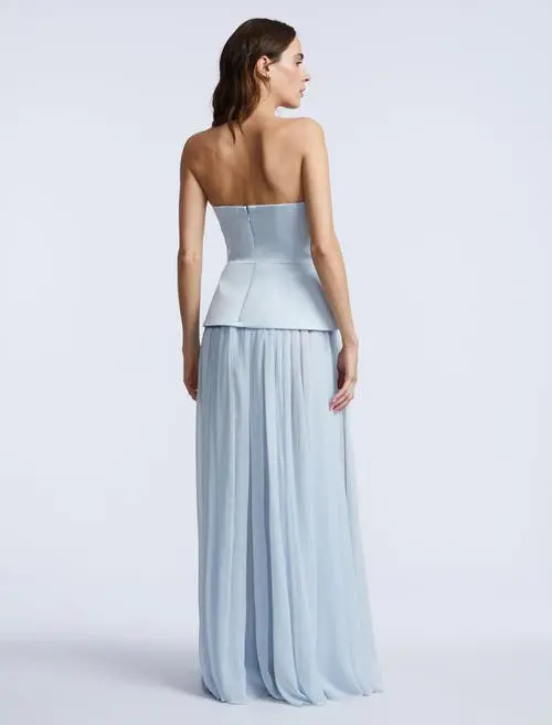Bcbgmaxazria Strapless Peplum Gown