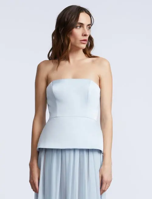 Bcbgmaxazria Strapless Peplum Gown