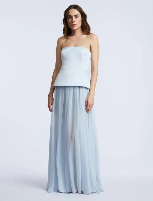 Bcbgmaxazria Strapless Peplum Gown