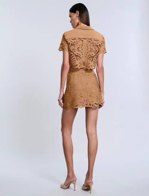 Bcbgmaxazria Eyelet Button-up Polo