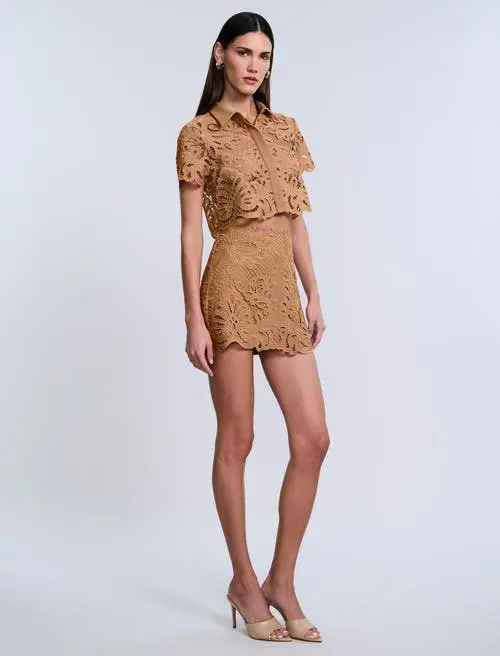 Bcbgmaxazria Eyelet Button-up Polo