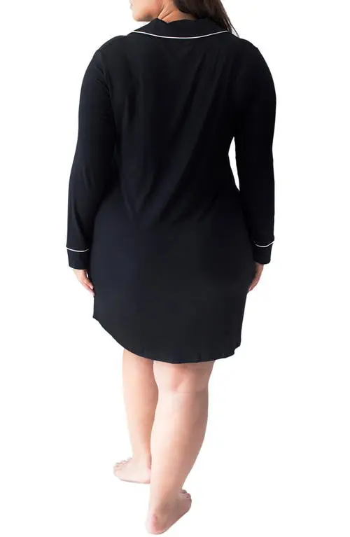 KINDRED BRAVELY Clea Long Sleeve Sleep Shirt - Black