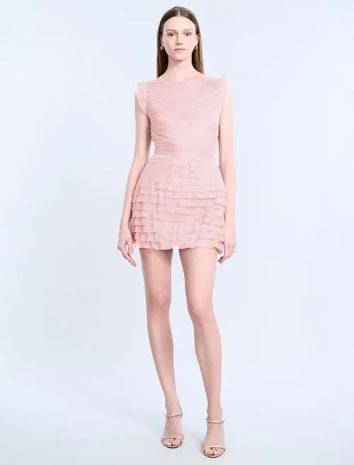 Bcbgmaxazria Tulle Tiered Mini Dress - Blossom
