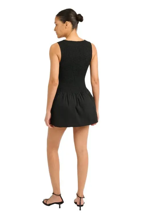 Onia Poplin Smocked Mini Dress