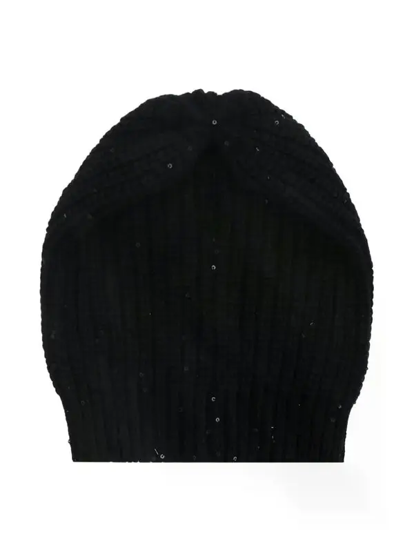 Brunello Cucinelli Sequin-embellished Ribbed-knit Beanie