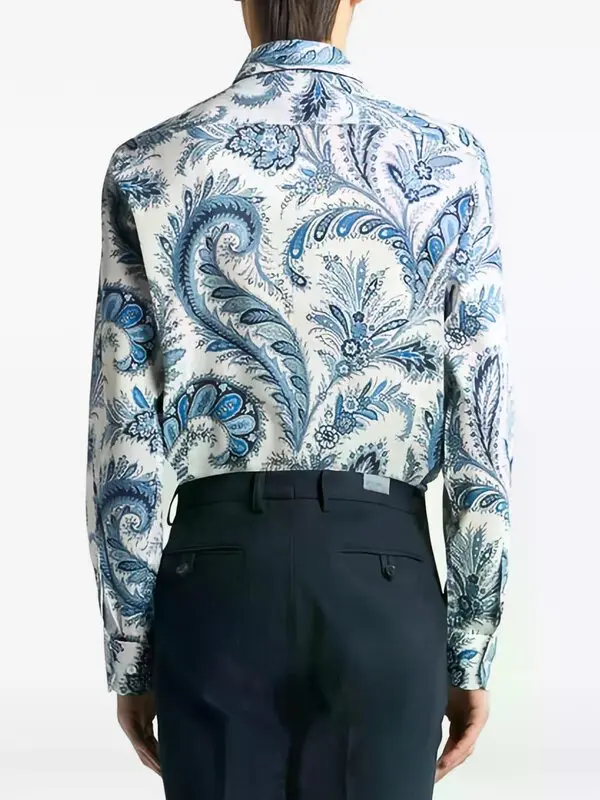 Etro Floral Paisley Cotton Shirt - Blue
