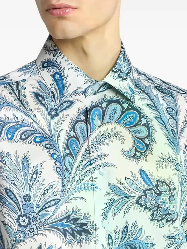 Etro Floral Paisley Cotton Shirt - Blue