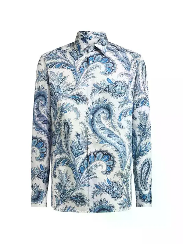 Etro Floral Paisley Cotton Shirt - Blue