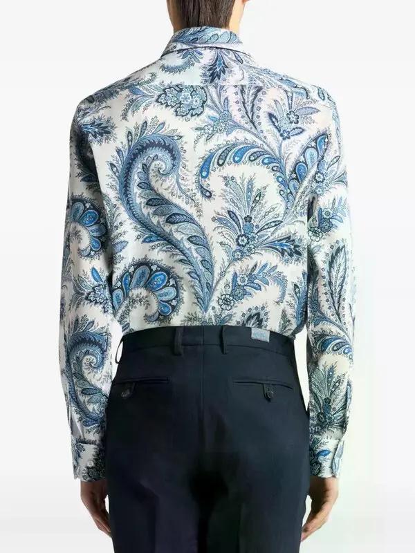 Etro Floral Paisley Cotton Shirt - Blue